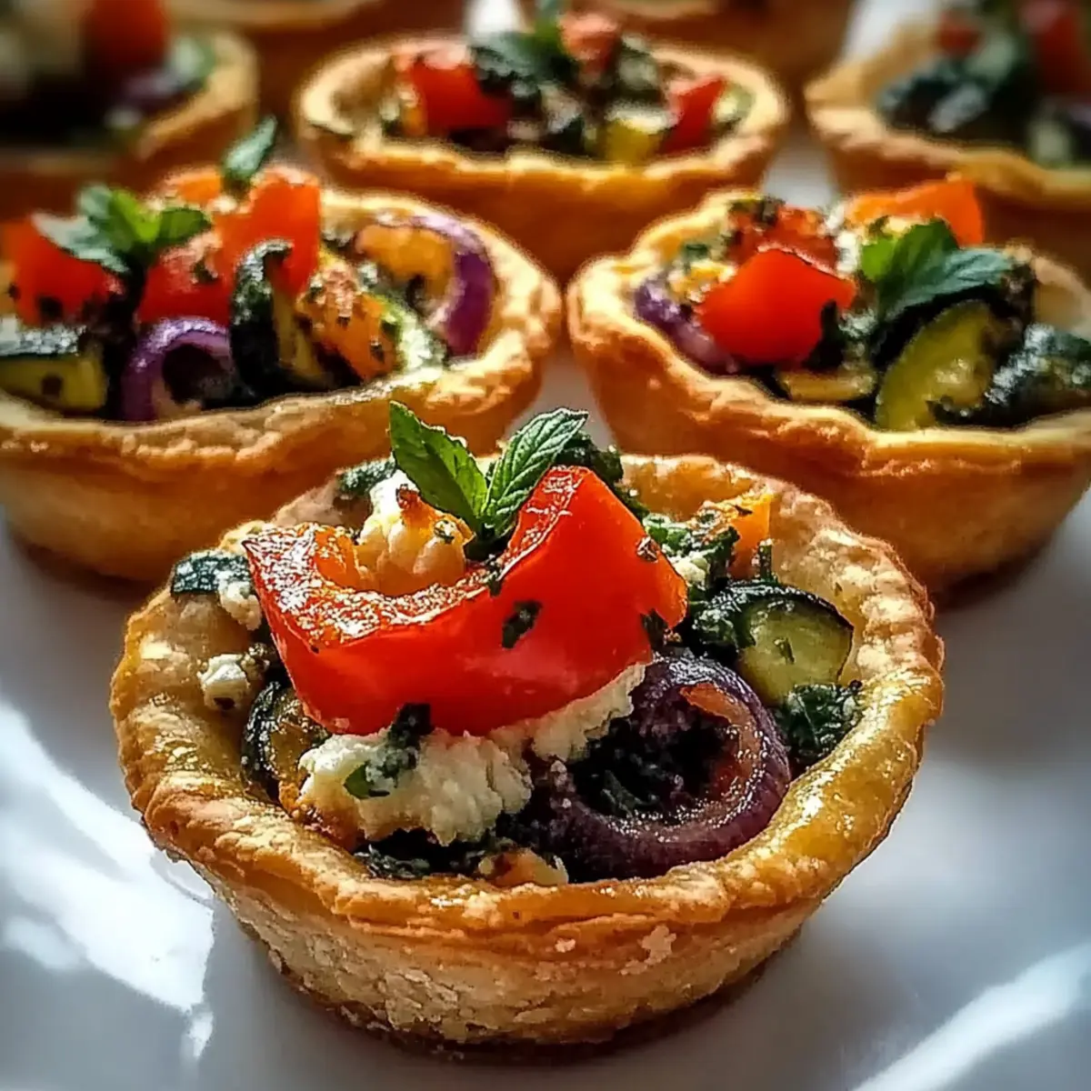 Irresistible Herb Veggie Tartlets with Creamy Filling